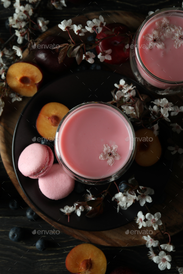 Concept of sweet eating on wooden background Stock Photo by AtlasComposer