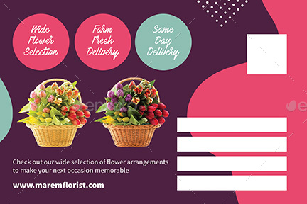 Florist Postcard Template, Print Templates | GraphicRiver