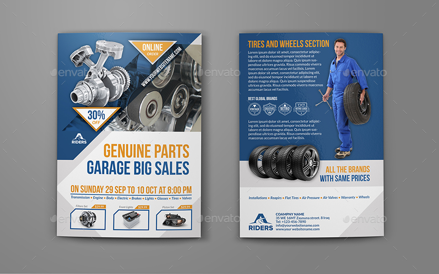 Auto Parts Advertising Bundle, Print Templates | GraphicRiver