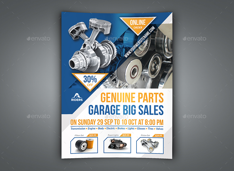 Auto Parts Advertising Bundle, Print Templates | GraphicRiver