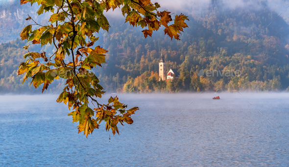 Autumn at Lake Bled Stock Photo by dreamypixel | PhotoDune
