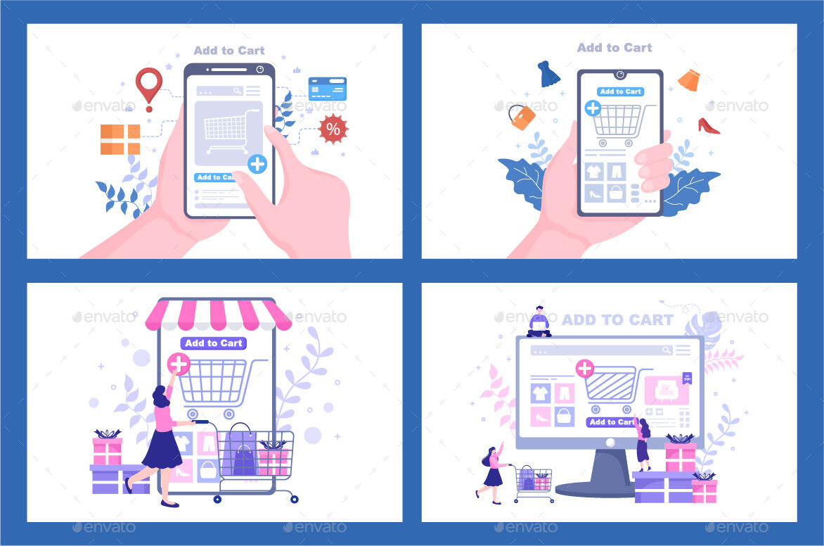 16 Add To Cart Vector Illustration, Vectors | GraphicRiver