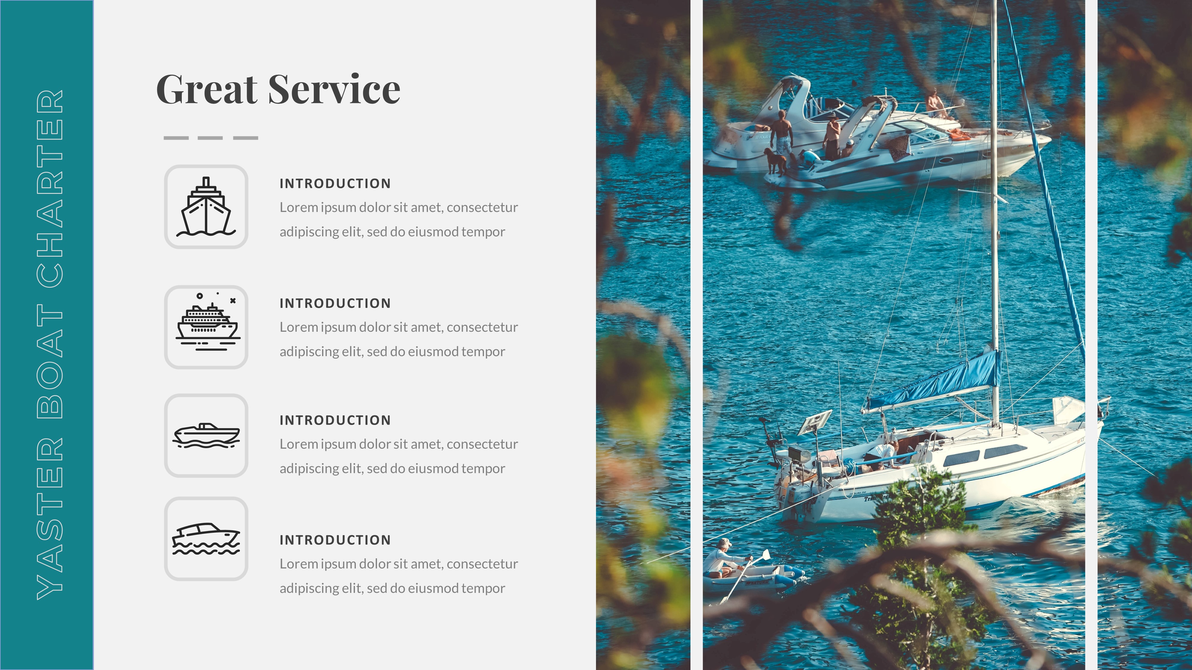 Yaster Boat Charter Presentation PowerPoint Template, Presentation ...