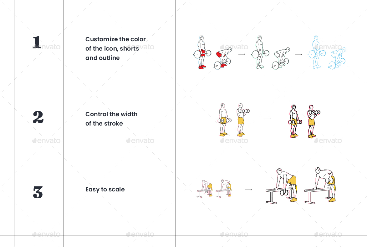 Fitness & Weight Training Icon Set, Icons | GraphicRiver