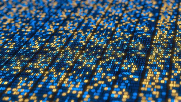 Binary Code Grid Made of Zeros and Ones, Motion Graphics | VideoHive