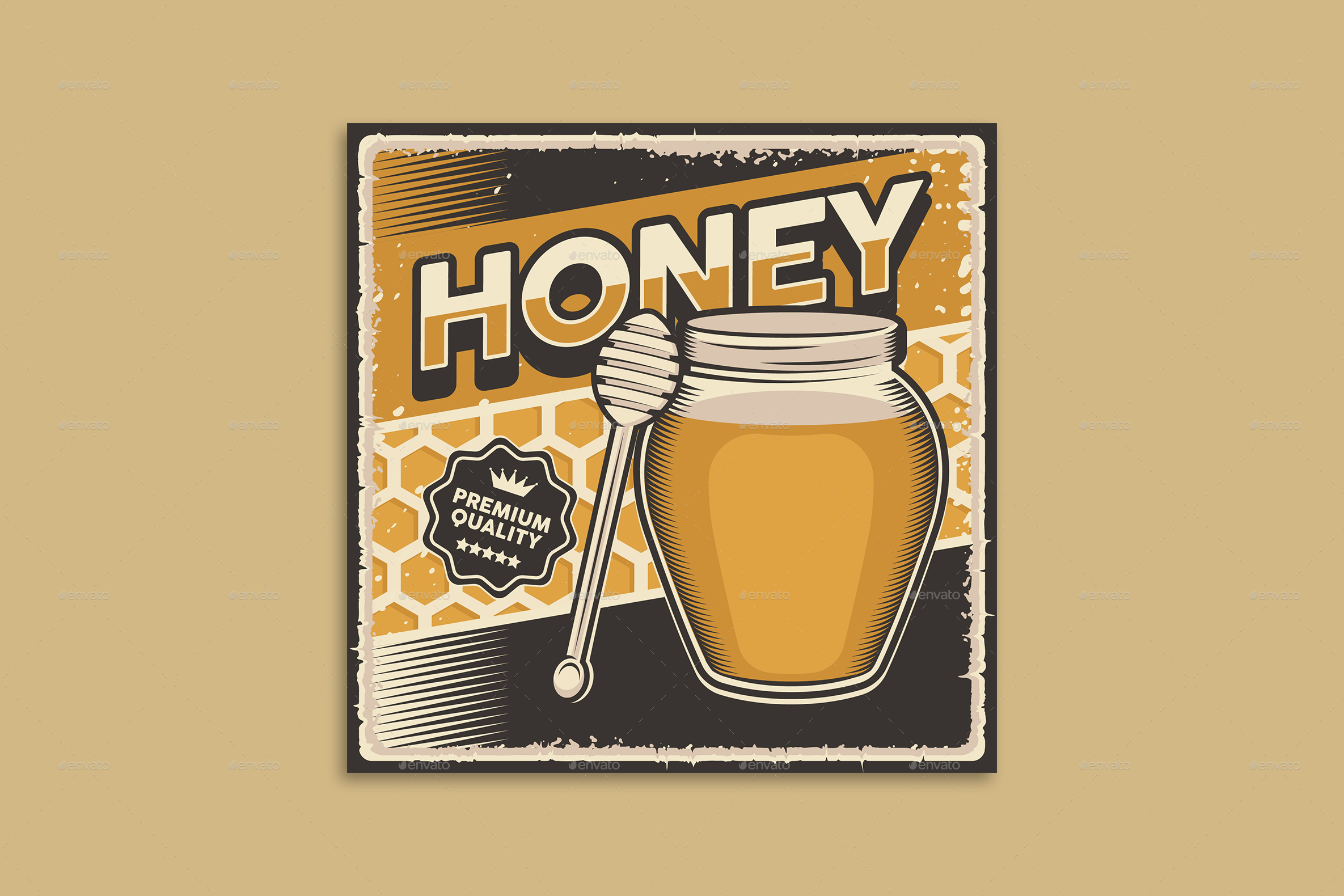 Retro Vintage Honey Signage Poster, Vectors | GraphicRiver