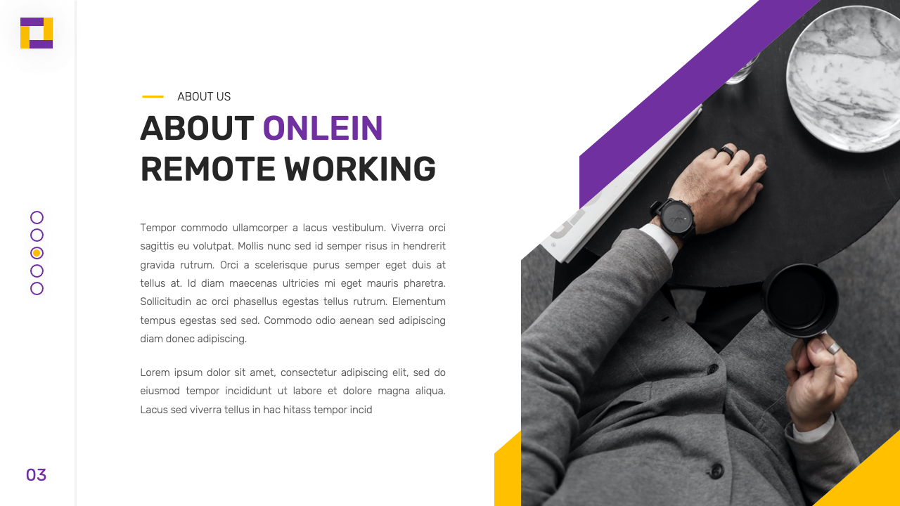 Onlein - Remote Working PowerPoint Template, Presentation Templates