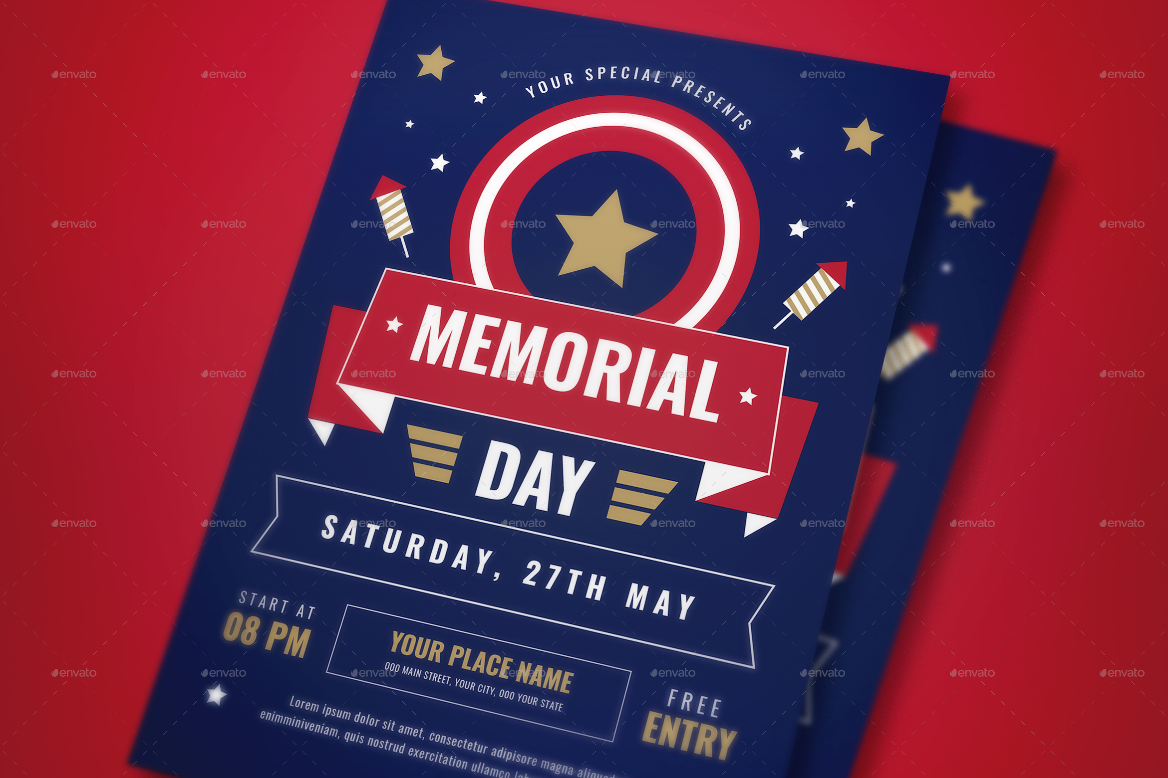 Memorial Day Flyer Set, Print Templates | GraphicRiver