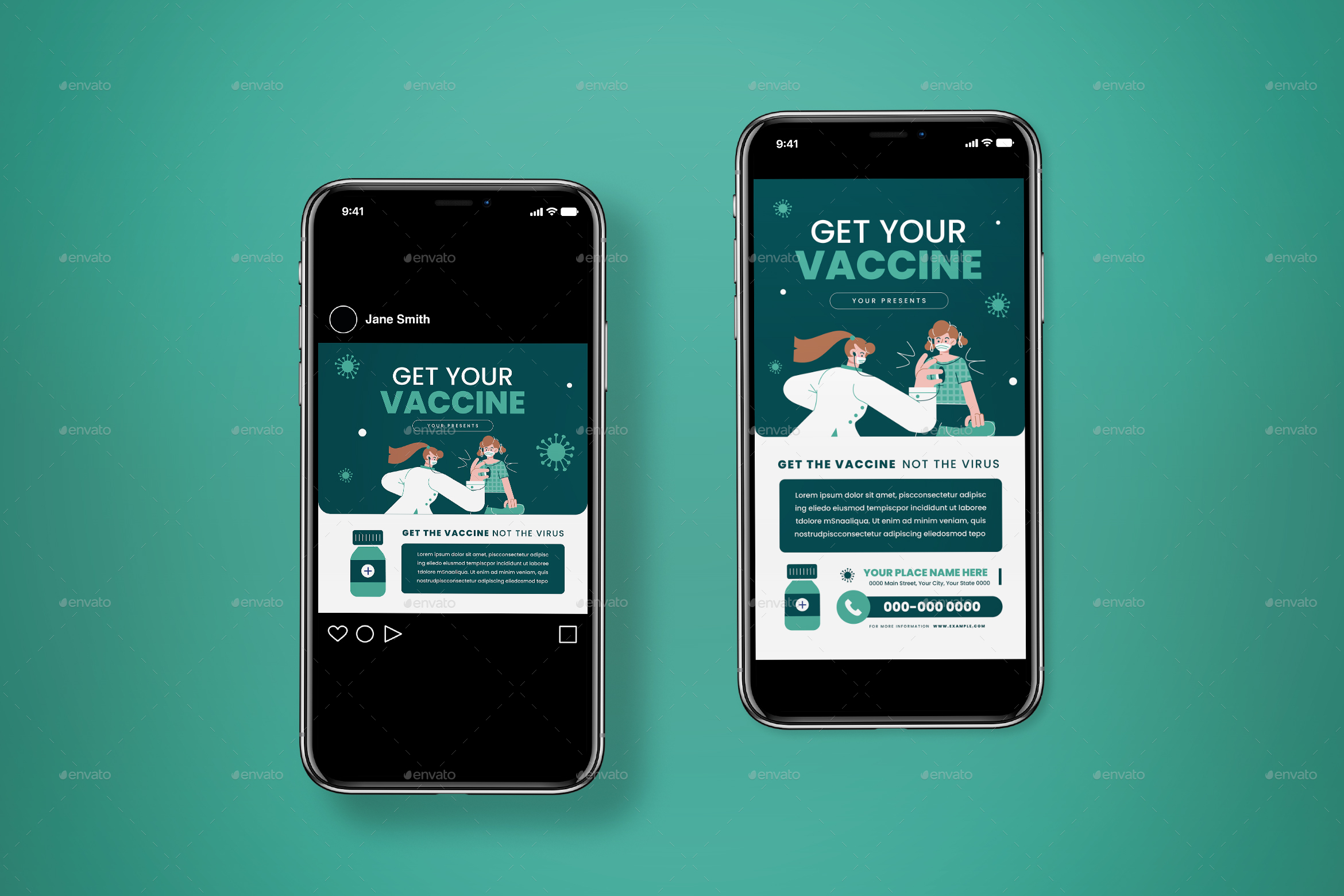 Get Your Vaccine Flyer Set, Print Templates | GraphicRiver