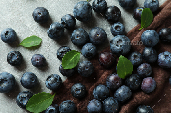 Fresh berry concept with blueberry on gray textured table Stock Photo ...