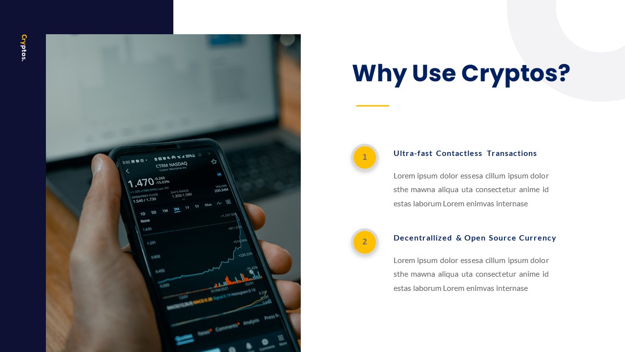 Cryptos - Cryptocurrency & Blockchain PowerPoint Template, Presentation ...