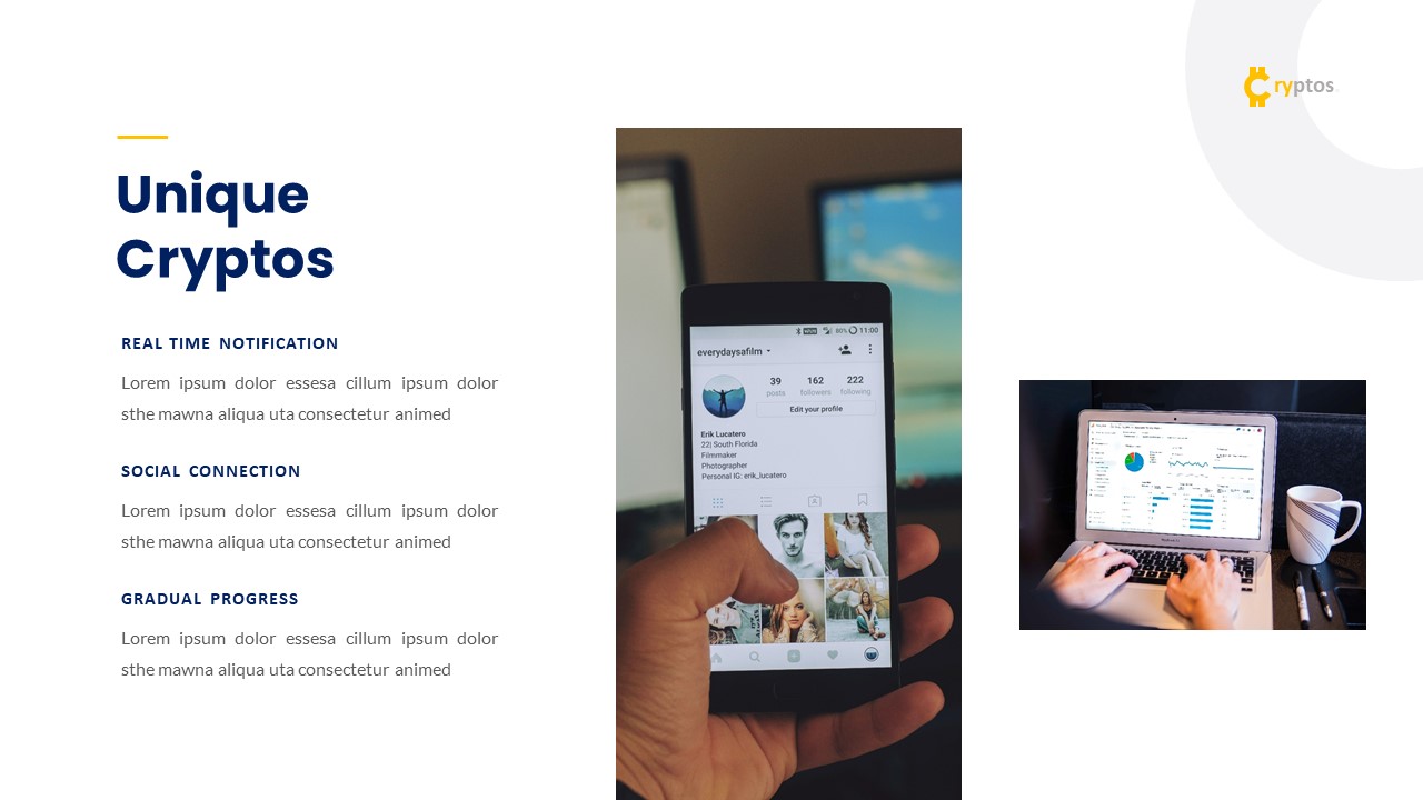 Cryptos - Cryptocurrency & Blockchain Powerpoint Template, Presentation 