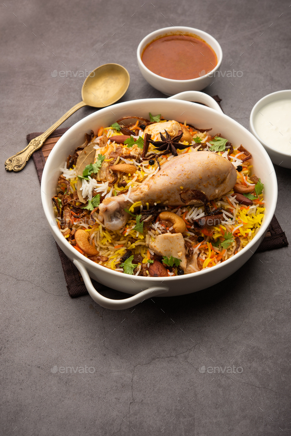 authentic chicken biryani Stock Photo by stockimagefactory | PhotoDune