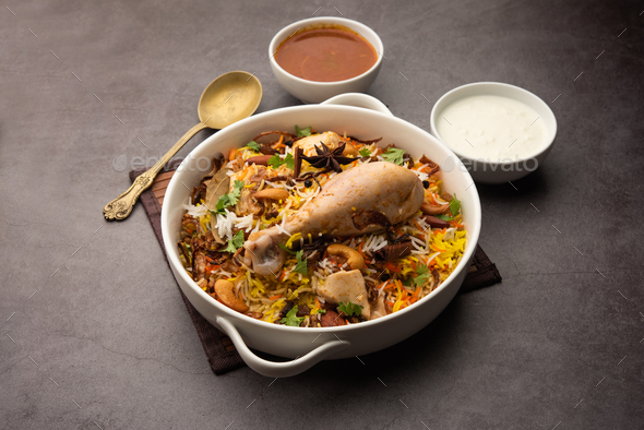 authentic chicken biryani Stock Photo by stockimagefactory | PhotoDune