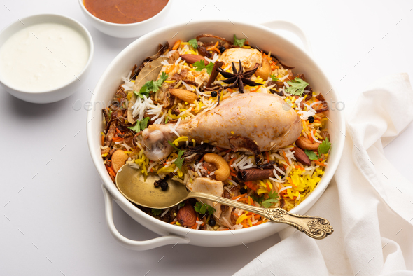 authentic chicken biryani Stock Photo by stockimagefactory | PhotoDune