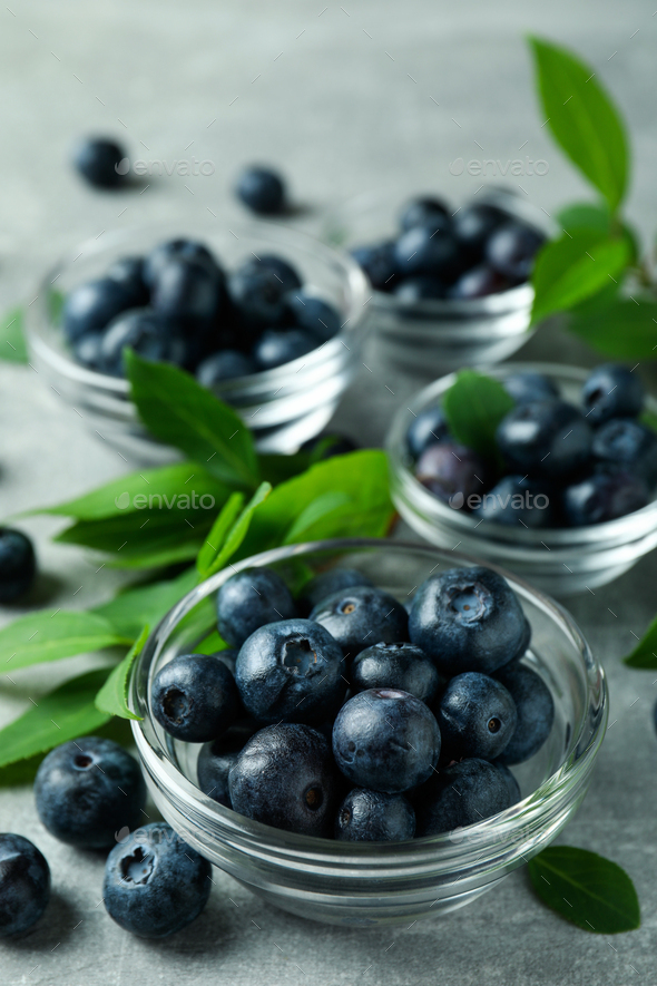 Fresh berry concept with blueberry on gray textured table Stock Photo ...