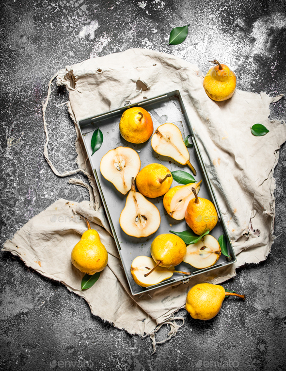 Pear pieces in a box. Stock Photo by Artem_ka | PhotoDune
