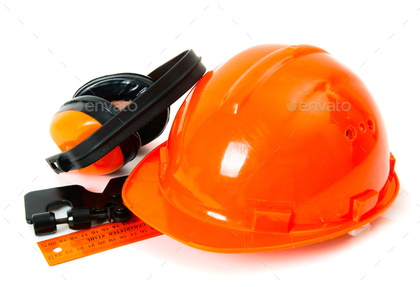 Orange style. Working tools on a white background. Stock Photo by Artem_ka