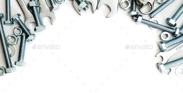 Metalwork. Metal fixture, spanner on a white background. Stock Photo by ...