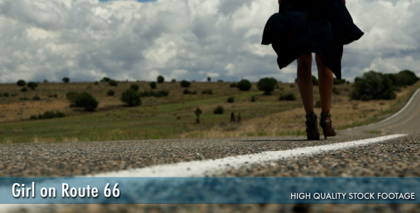 Girl Walking On Route 66 4, Stock Footage | VideoHive