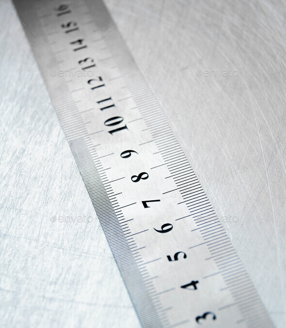 Ruler on the scratched metal background. Stock Photo by Artem_ka ...