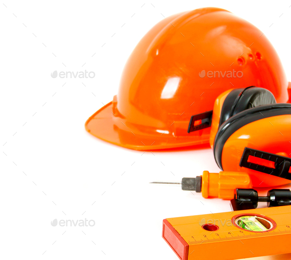 Orange style. Working tools on a white background. Stock Photo by Artem_ka