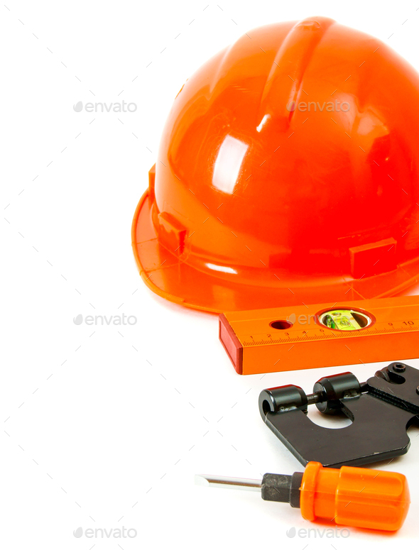 Orange style. Working tools on a white background. Stock Photo by Artem_ka