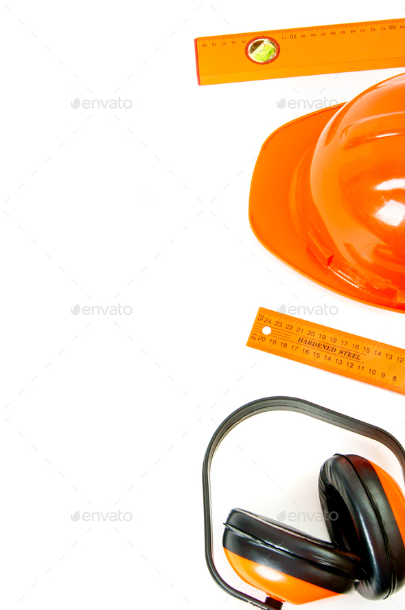 Orange style. Working tools on a white background. Stock Photo by Artem_ka