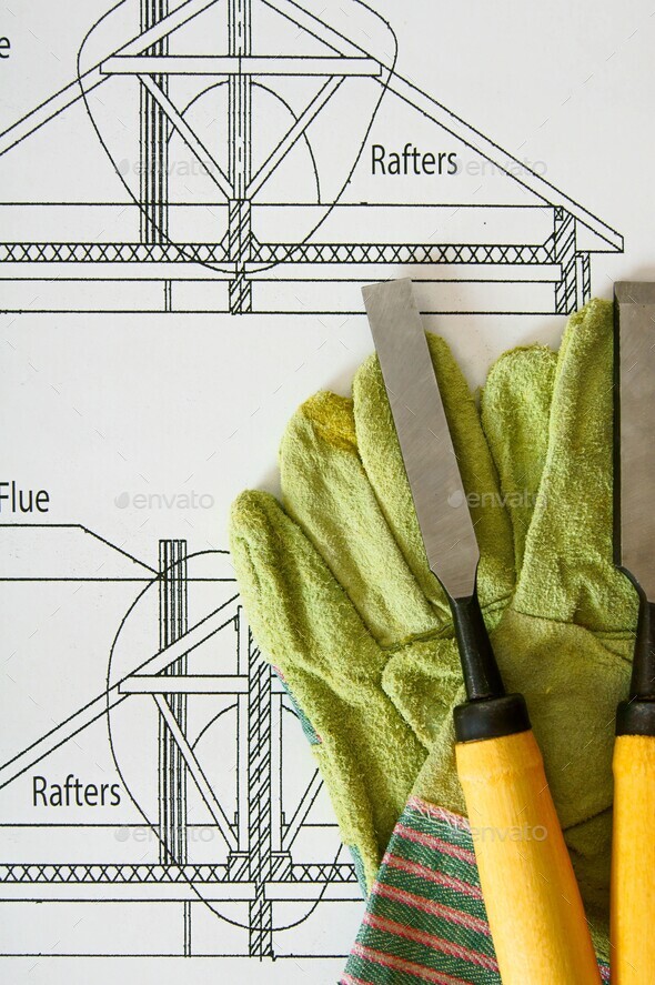 Repair work. Drawings for building and working tools on wooden ...