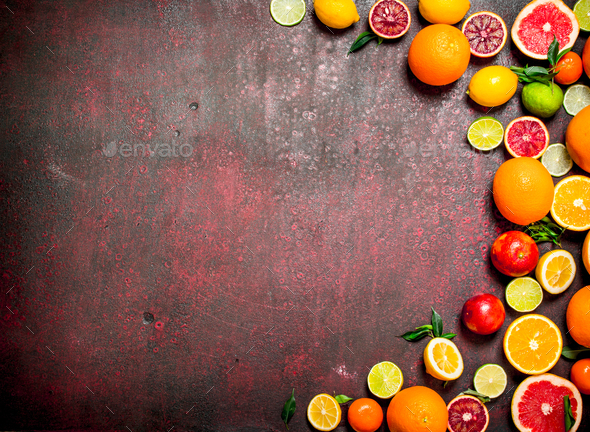 Citrus background. Citrus fruits . Stock Photo by Artem_ka | PhotoDune