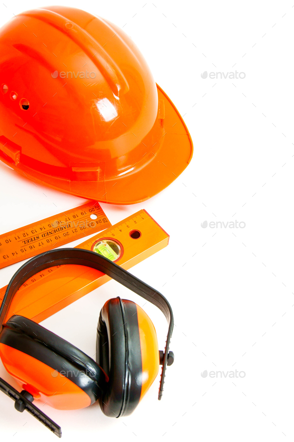 Orange style. Working tools on a white background. Stock Photo by Artem_ka