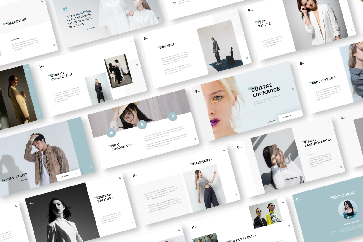 Guiline - Fashion Lookbook Google Slides Presentation Template ...