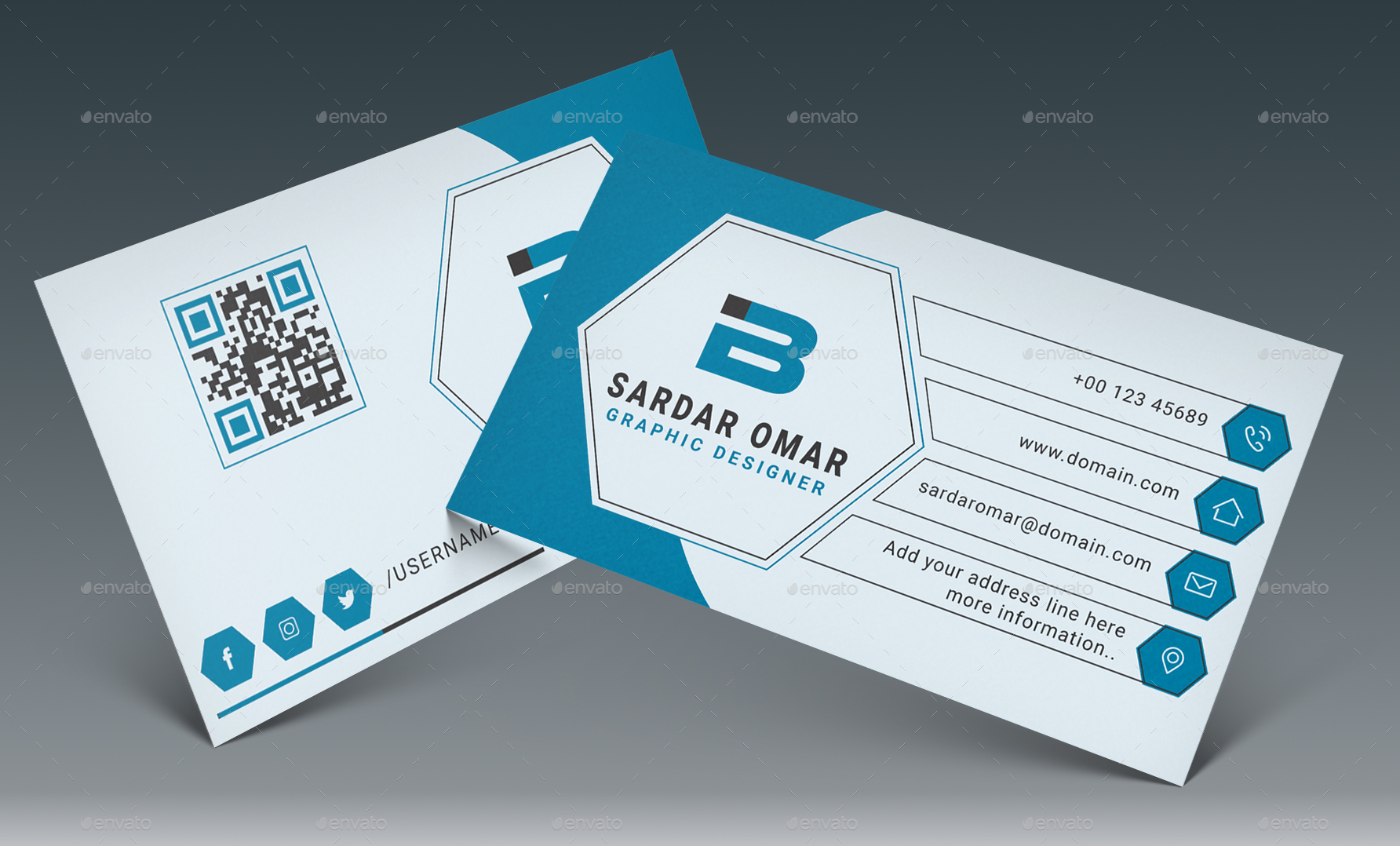 Polygon Business Card - Corporate Identity Template, Print Templates