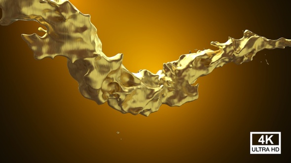 Liquid Gold Flow Splash 4K, Motion Graphics | VideoHive