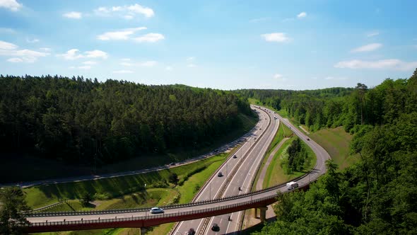 Vehicles Driving Through Expressway S6 And European Route E28 In Gdynia ...