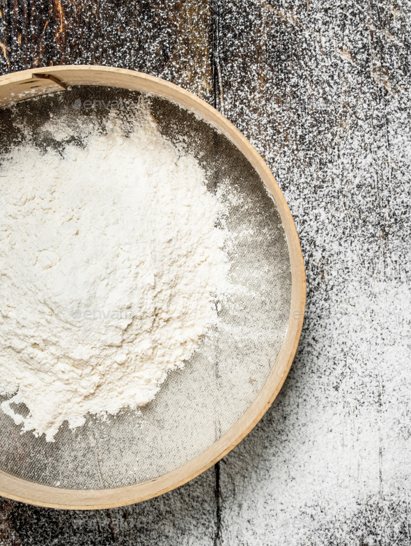 Baking background. Sieve with flour. Stock Photo by Artem_ka | PhotoDune