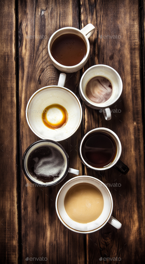 Set empty and full cups of coffee. Stock Photo by Artem_ka | PhotoDune