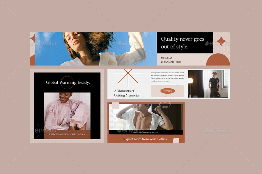 Fashion LinkedIn Banner Templates, Web Elements | GraphicRiver