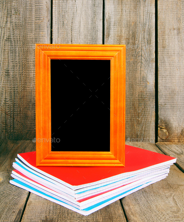 Back to school. Frame and writing-books. Stock Photo by Artem_ka ...