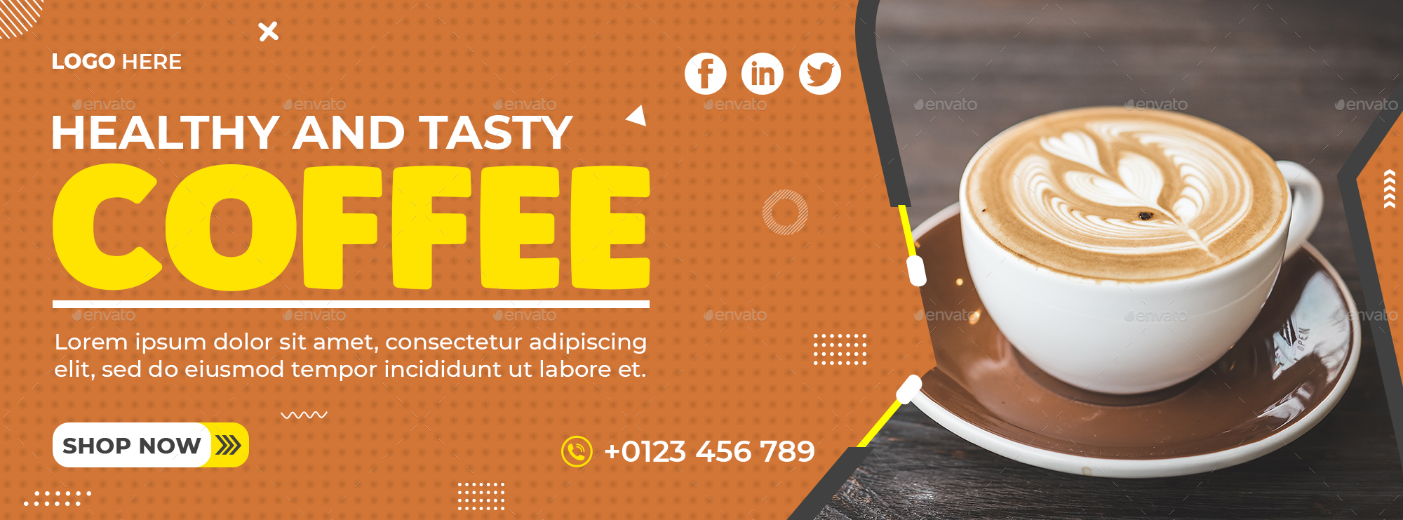 Coffee Shop Facebook Cover, Web Elements | GraphicRiver