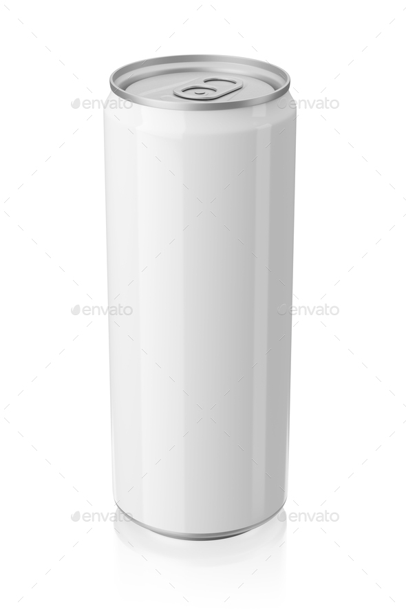 Aluminum slim can isolated on white background. 3D rendering. Stock ...