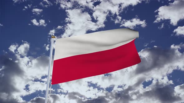 Poland Flag With Sky 4k, Motion Graphics | VideoHive