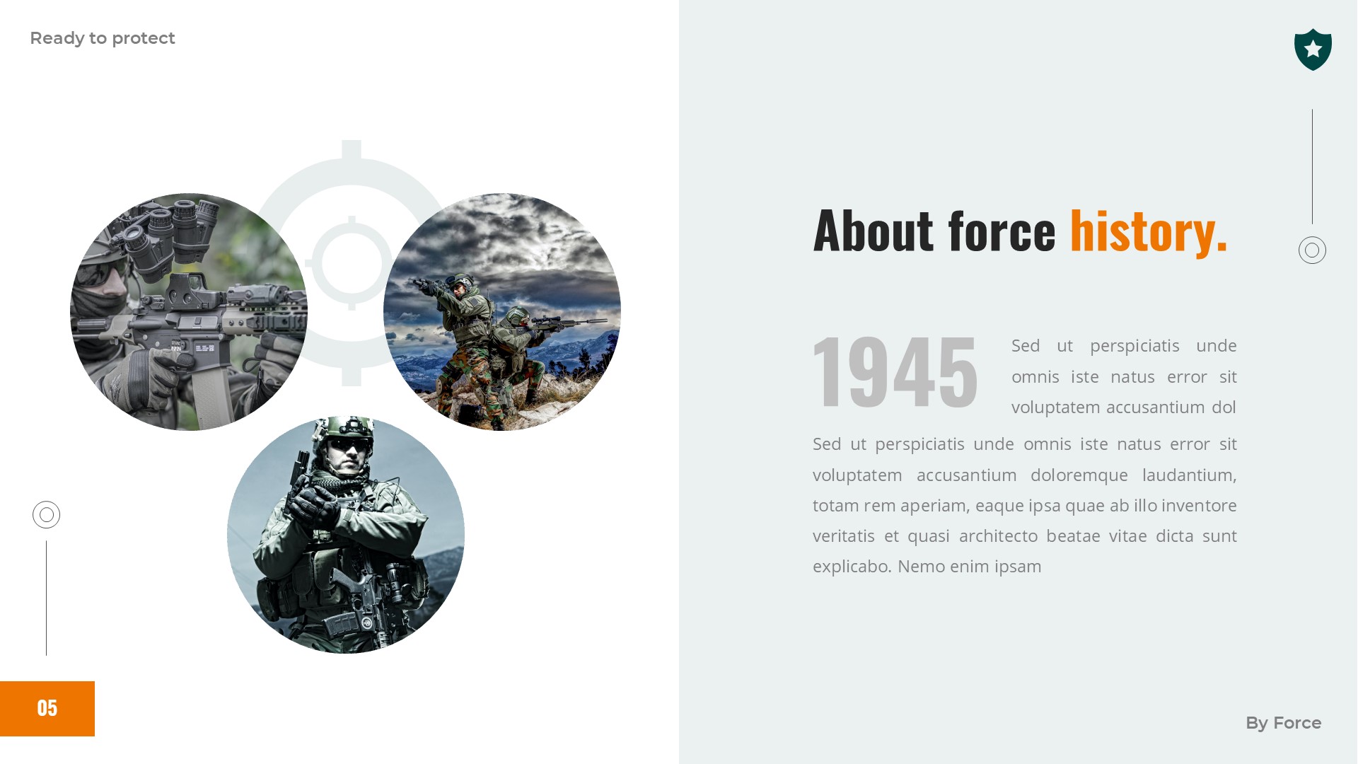 FORCE - Army Military Police PowerPoint Template, Presentation Templates