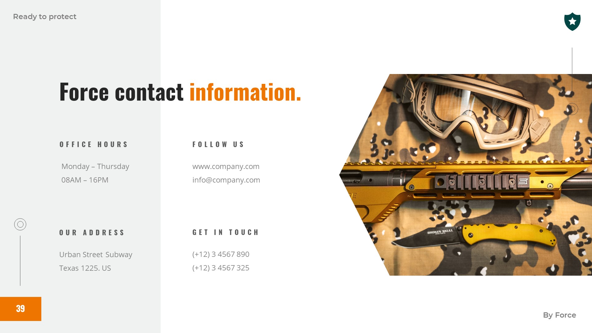 FORCE - Army Military Police PowerPoint Template, Presentation Templates