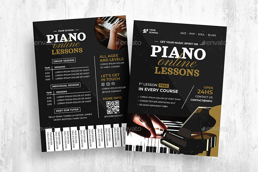 Piano Lesson / Classical Music Flyer, Print Templates | GraphicRiver