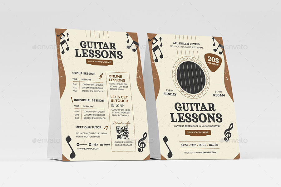 Guitar Lessons Flyer, Print Templates | GraphicRiver