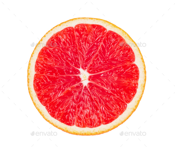 Grapefruit slice isolated on white background Stock Photo by spamas