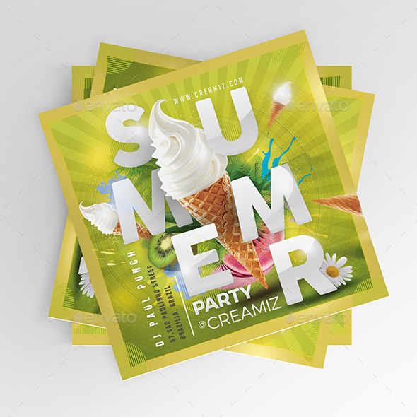 Ice Cream Summer Party Flyer by n2n44 | GraphicRiver