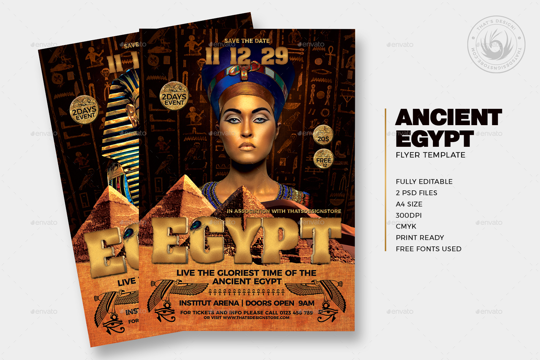Ancient Egypt Event Flyer Template, Print Templates | GraphicRiver