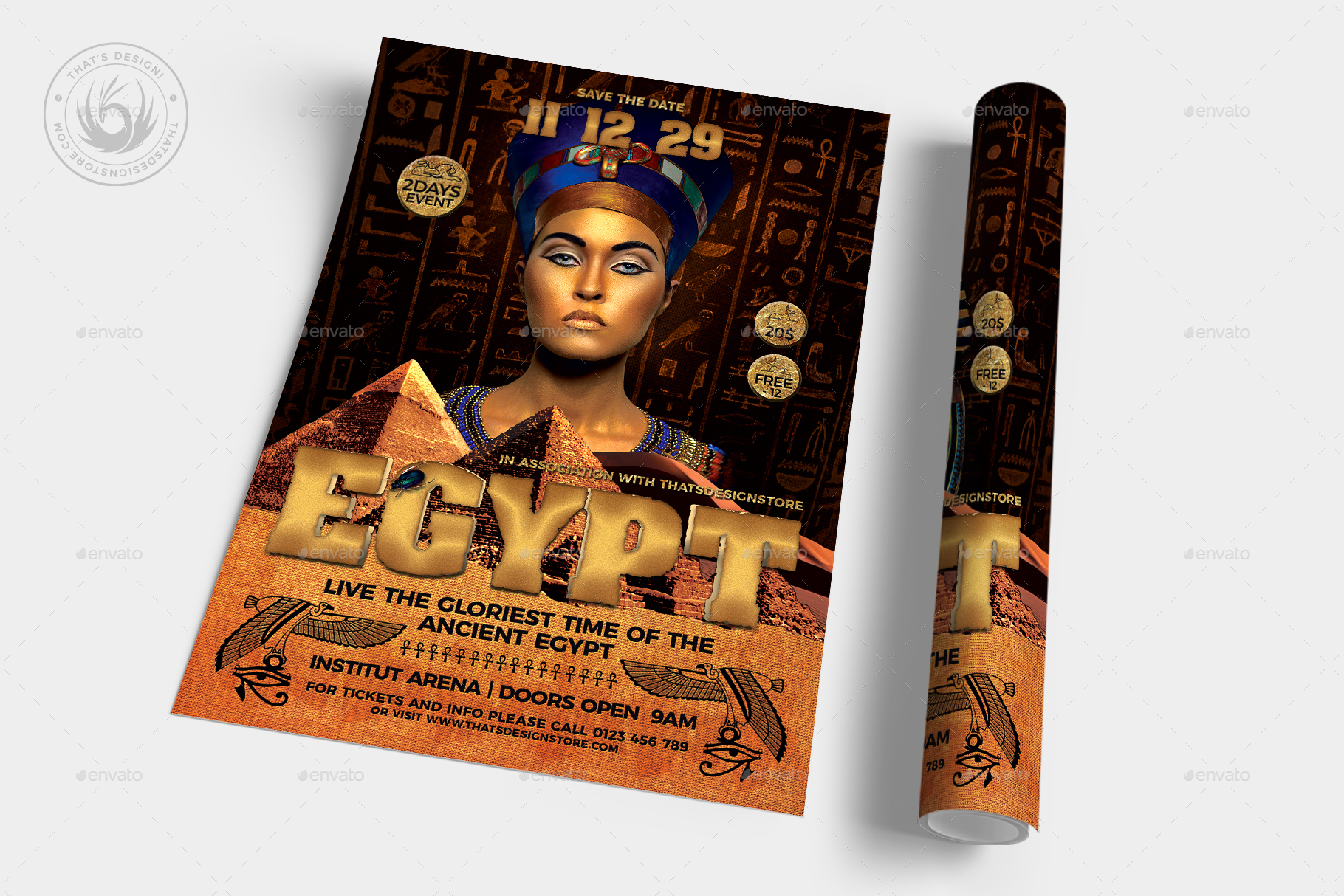 Ancient Egypt Event Flyer Template, Print Templates | GraphicRiver